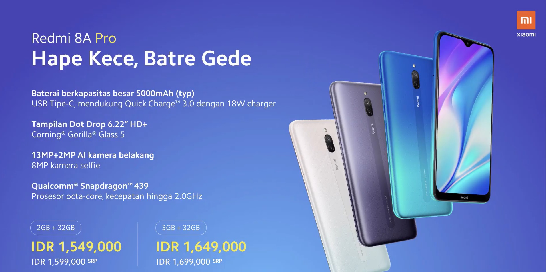 Redmi 8A Pro Tiba di Indonesia, Ini Spesifikasi dan Harganya!
